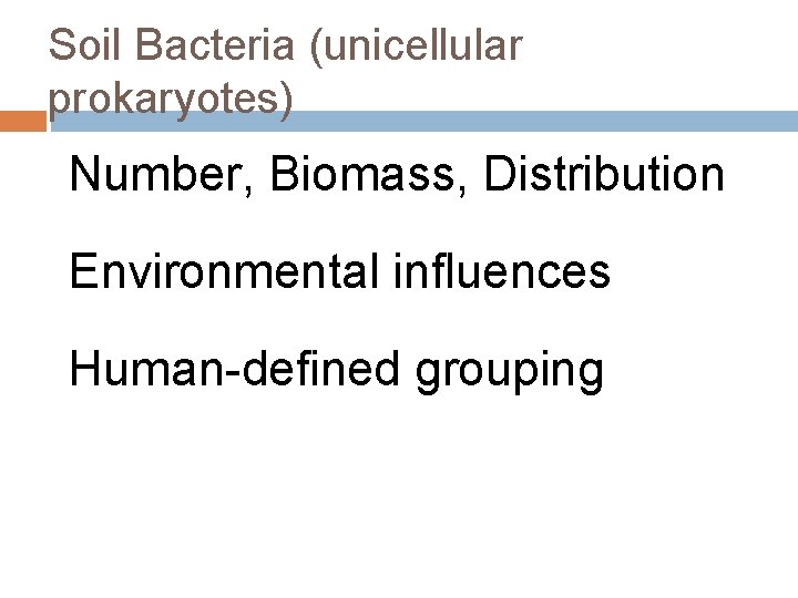 SOIL BACTERIA A clod of earth seemingly simple