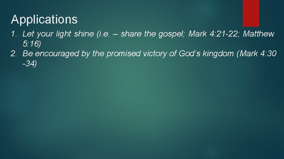 The Parable of Mustard Seed MARK 4 30