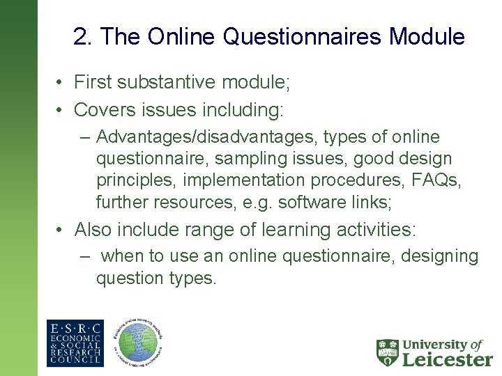 Henrietta OConnor Online Questionnaires and Technical Guide Structure