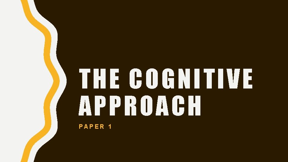 THE COGNITIVE APPROACH PAPER 1 GUARANTEED QUESTIONS Paper