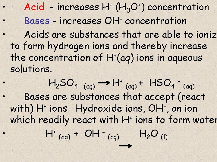 Solutions Acids Bases and Solubility Objective 4 TEK