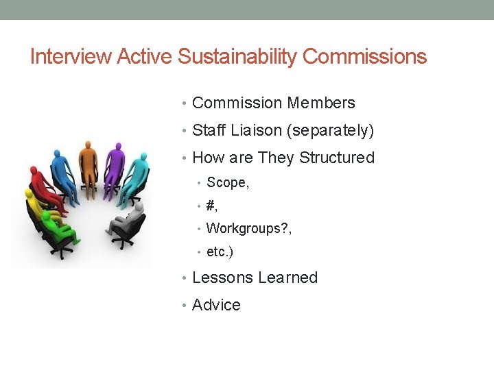 ESTABLISHING A SUSTAINABILITY COMMISSION Lessons Learned based on