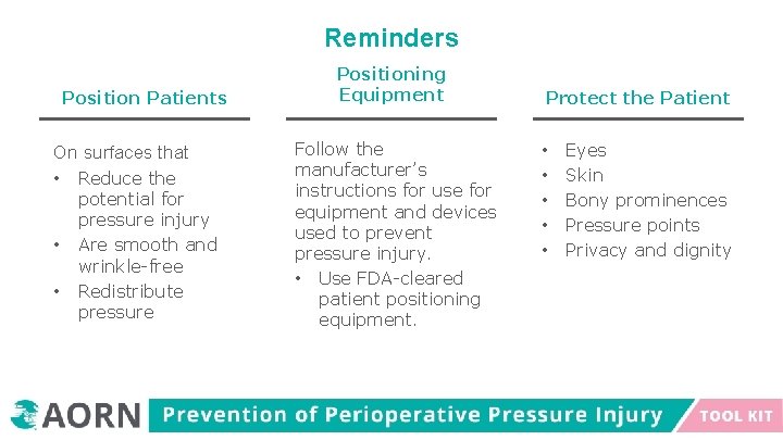 Prevent Perioperative Pressure Injury What is a Pressure