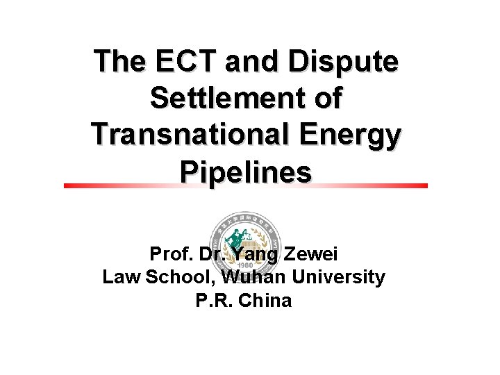 The ECT and Dispute Settlement of Transnational Energy