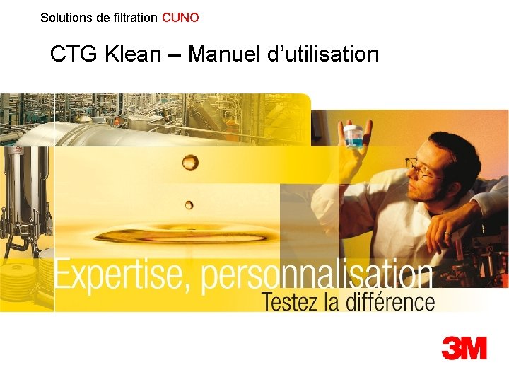 Solutions de filtration CUNO CTG Klean Manuel dutilisation