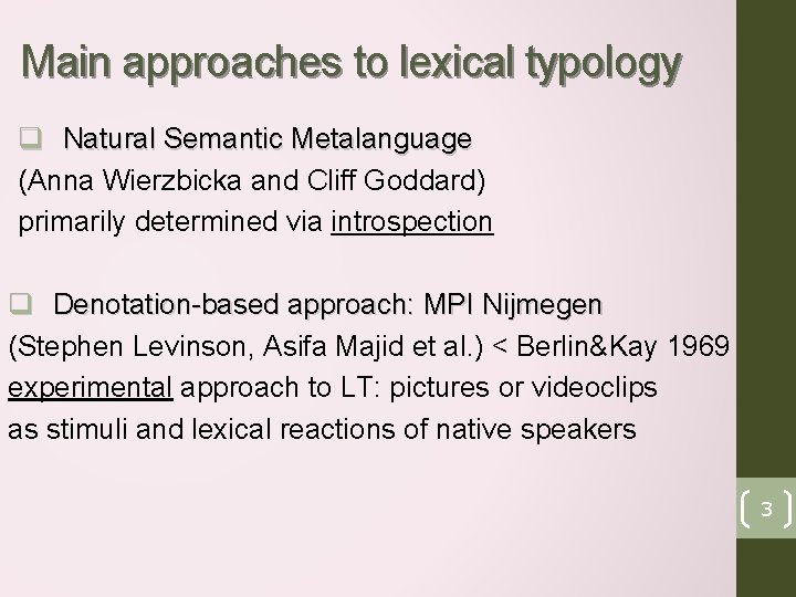 Semantic Lexical Typology Verbs of Falling and Beyond