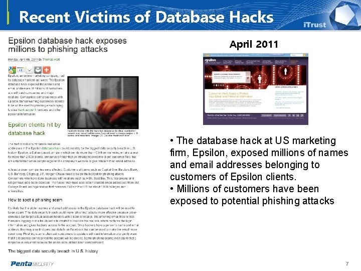The Need for Effective Database Security Databases The