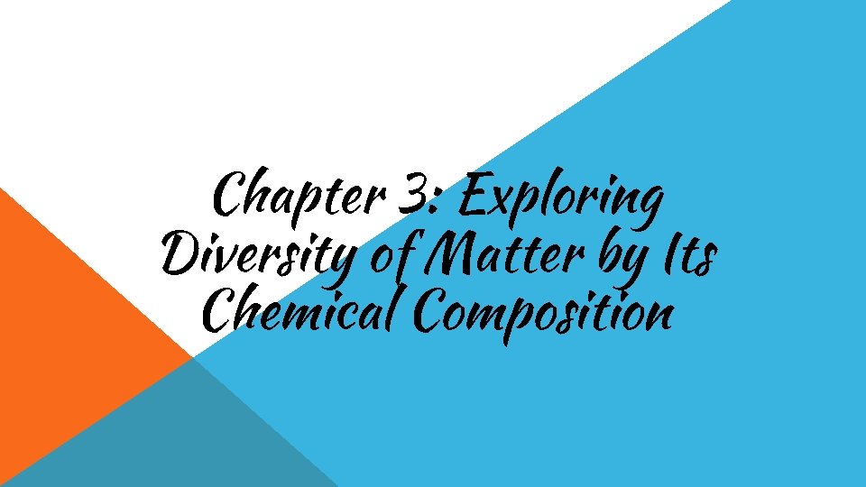 Chapter 3 Exploring Diversity of Matter by Its