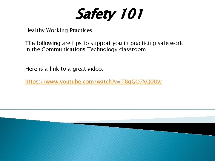 Be Aware Safety 101 This slideshow has been