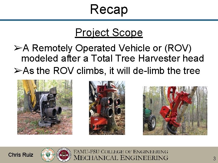 Tree Limbing and Harvesting ROV Team 15 Presenters
