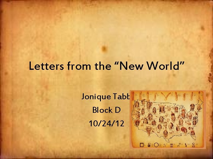 Letters from the New World Jonique Tabb Block