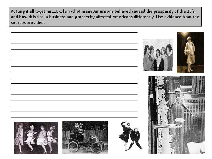 1920s Prosperity What caused the United States to