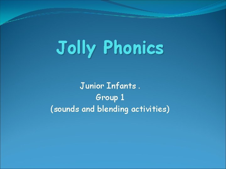 Jolly Phonics Junior Infants Group 1 sounds and