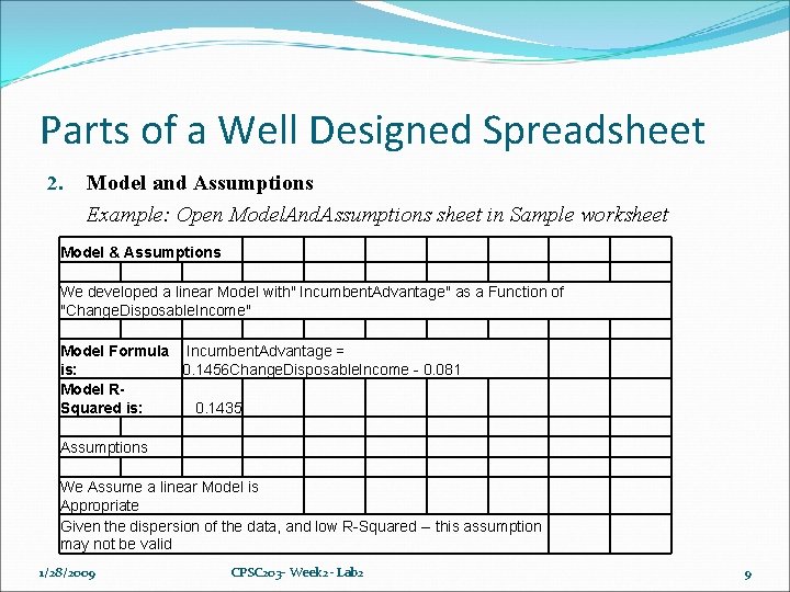 CPSC 203 Week 2 Lab 2 Spreadsheet Design