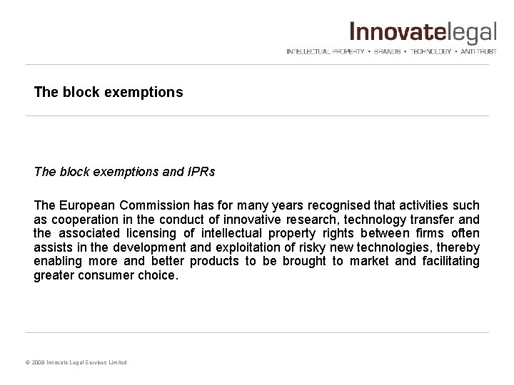 Overview of presentation 1 Introduction 2 The block