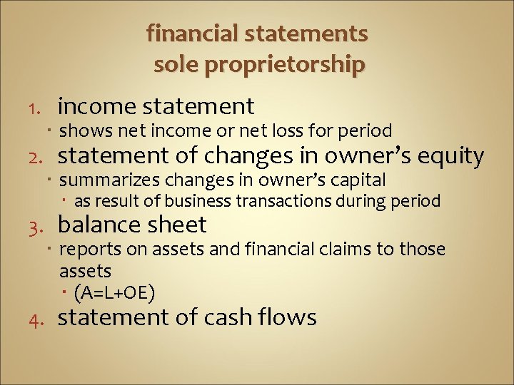 Chapter 9 Financial Statements Preparing Financial Statements Seventh