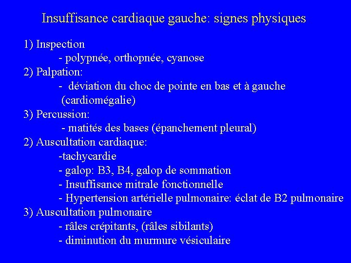 Insuffisance cardiaque Incapacit du cur fournir un dbit
