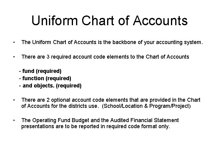 Chart of Accounts Overview ALASBO Power Lunch January