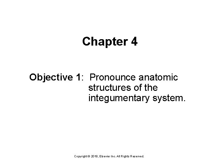 Chapter 4 Integumentary System Copyright 2018 Elsevier Inc