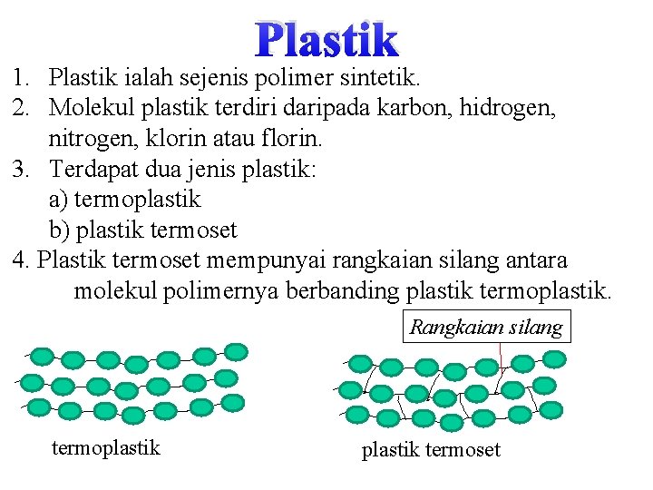 Plastik 1 Plastik ialah sejenis polimer sintetik 2