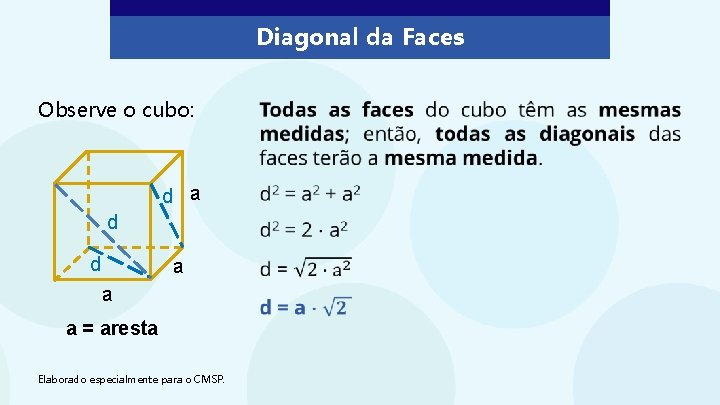 Cubo Diagonais Parte 1 Matemtica 2 Srie Ensino