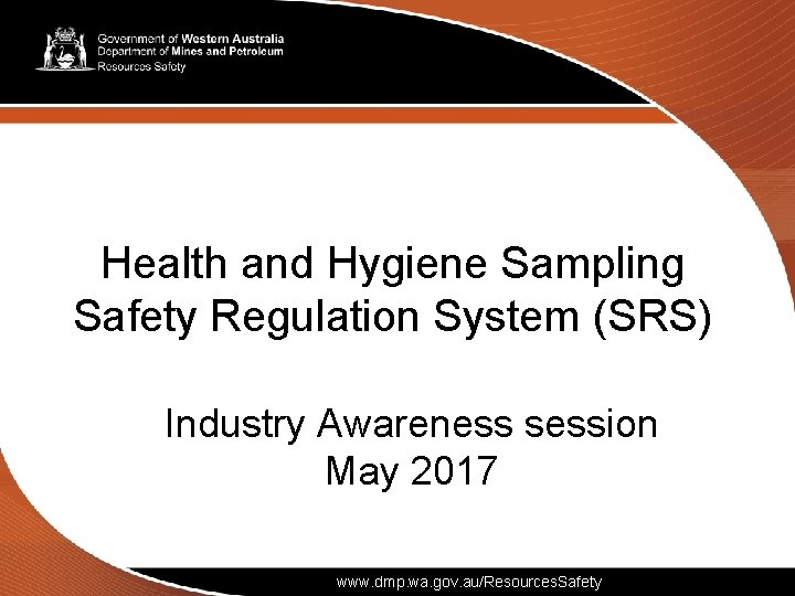 Health and Hygiene Sampling Safety Regulation System SRS