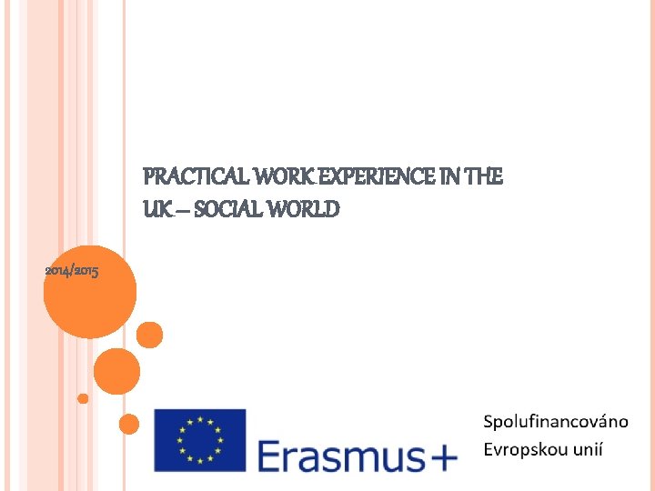 PRACTICAL WORK EXPERIENCE IN THE UK SOCIAL WORLD