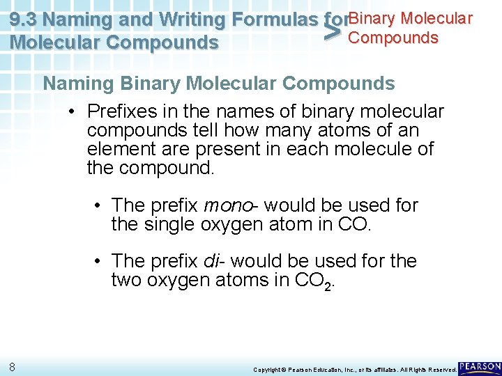 9 3 Naming and Writing Formulas for Molecular
