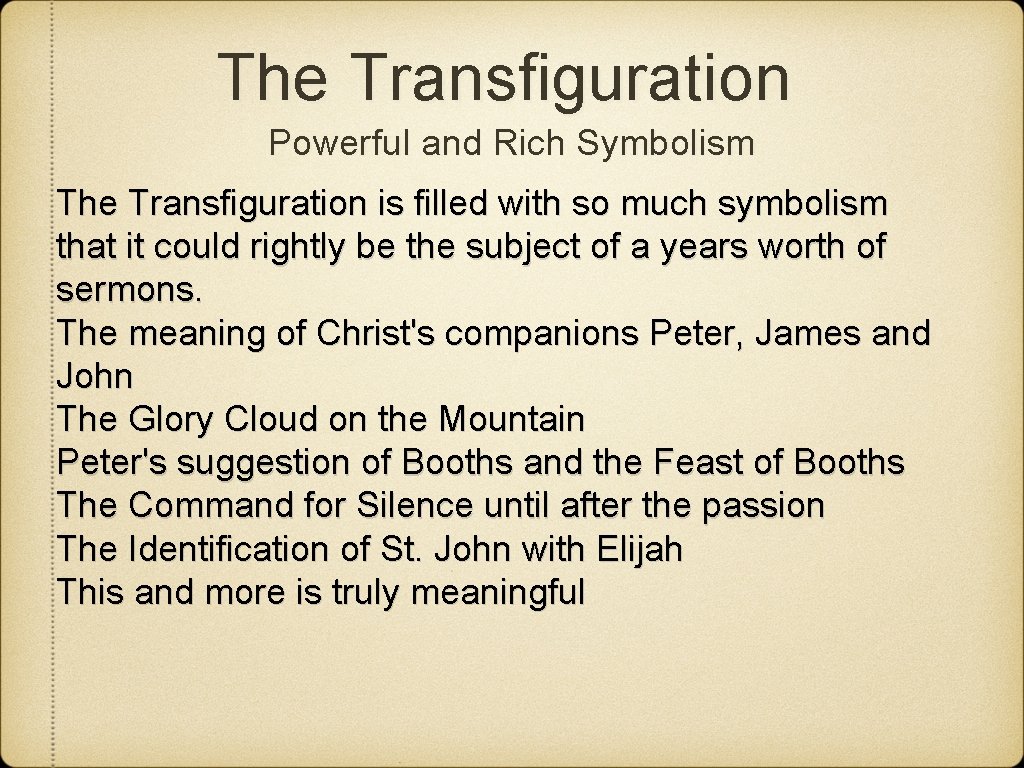 Sunday Bible College Chapter 17 The Transfiguration Jesus
