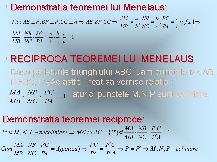 ASEMANAREA TRIUNGHIURILOR TEOREMA LUI THALES O paralela la
