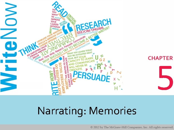 5 Narrating Memories Learning Outcomes Identify real world