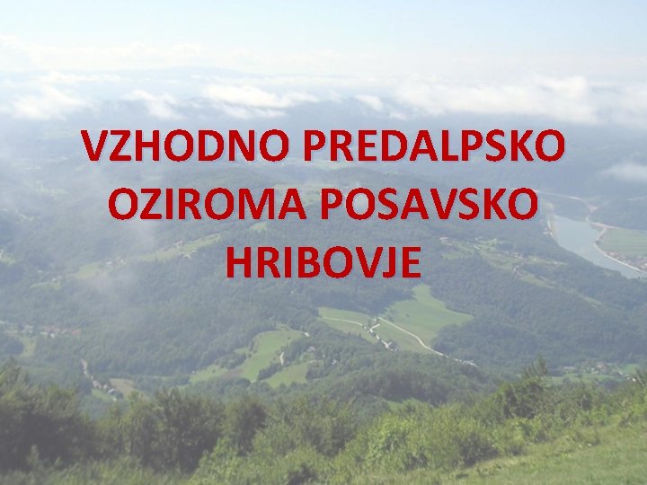 VZHODNO PREDALPSKO OZIROMA POSAVSKO HRIBOVJE OBSEG Meje posavskega