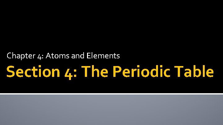 Chapter 4 Atoms and Elements Section 4 The