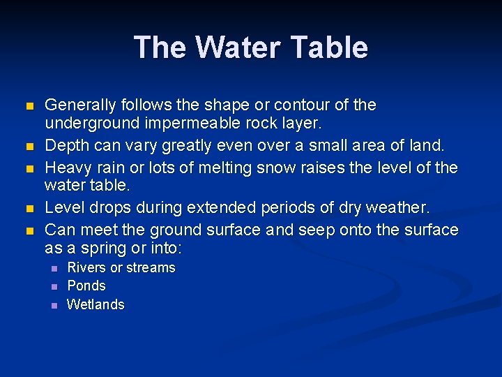LEQ How does water move through underground layers