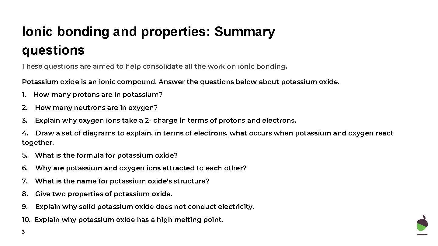 Structures and Bonding The Properties of Ionic Compounds