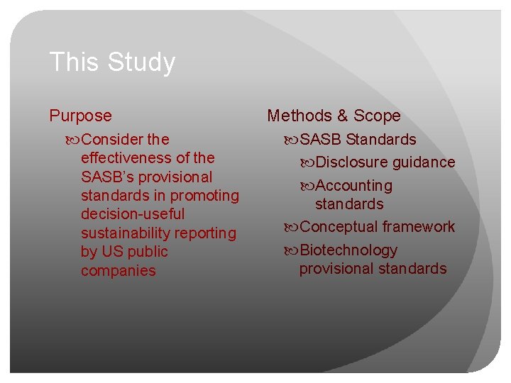 US Sustainability Reporting An Evaluation of the SASB