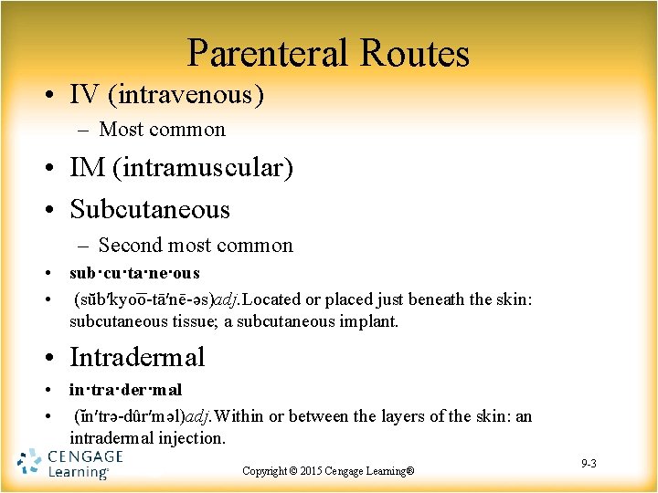 Chapter 9 Parenteral Medication Labels and Dosage Calculation