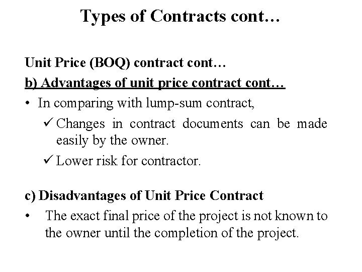 Chapter 4 Types of Procurement Contract Contract Definitions