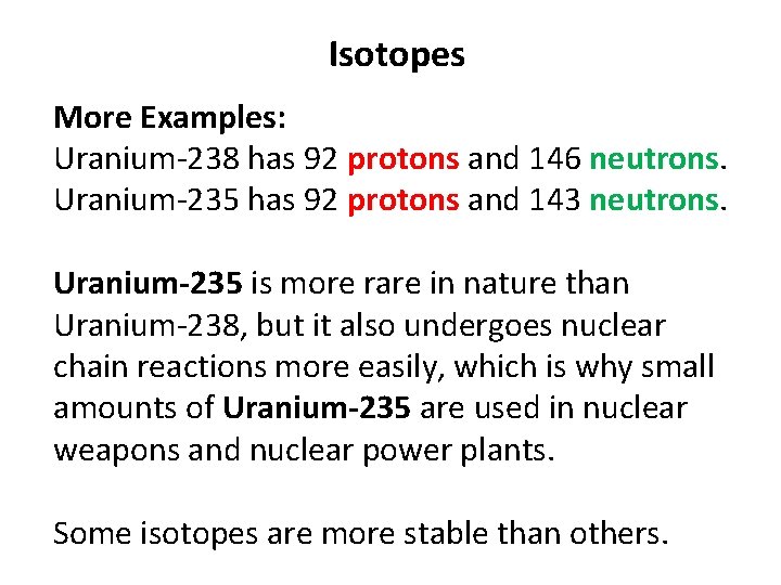 Nuclear Chemistry Structure and Stability of Nuclei Fission