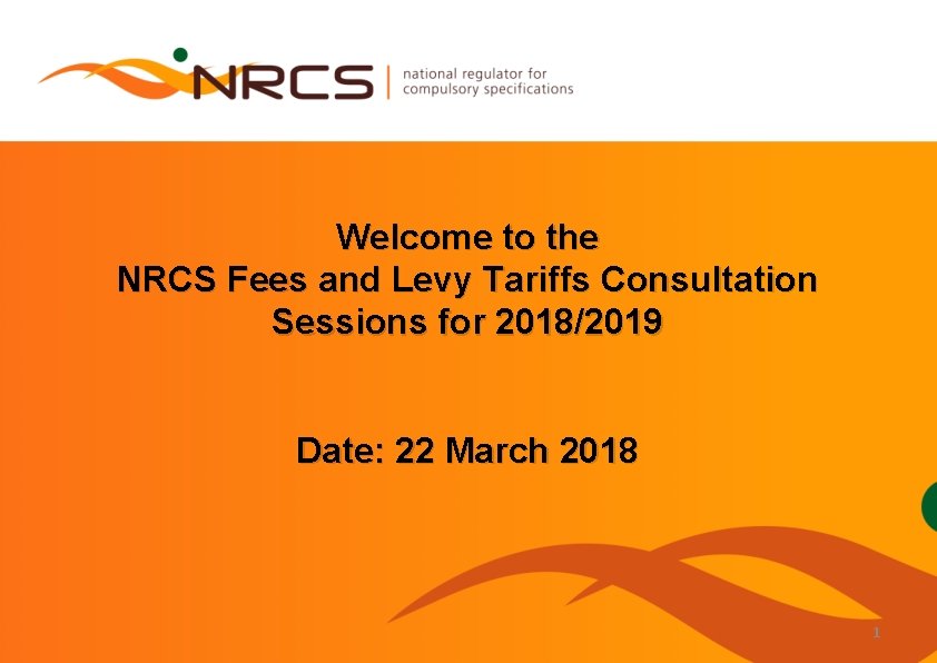 Welcome to the NRCS Fees and Levy Tariffs