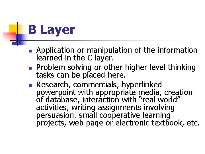 Layered Curriculum Five steps to Project based Differentiated