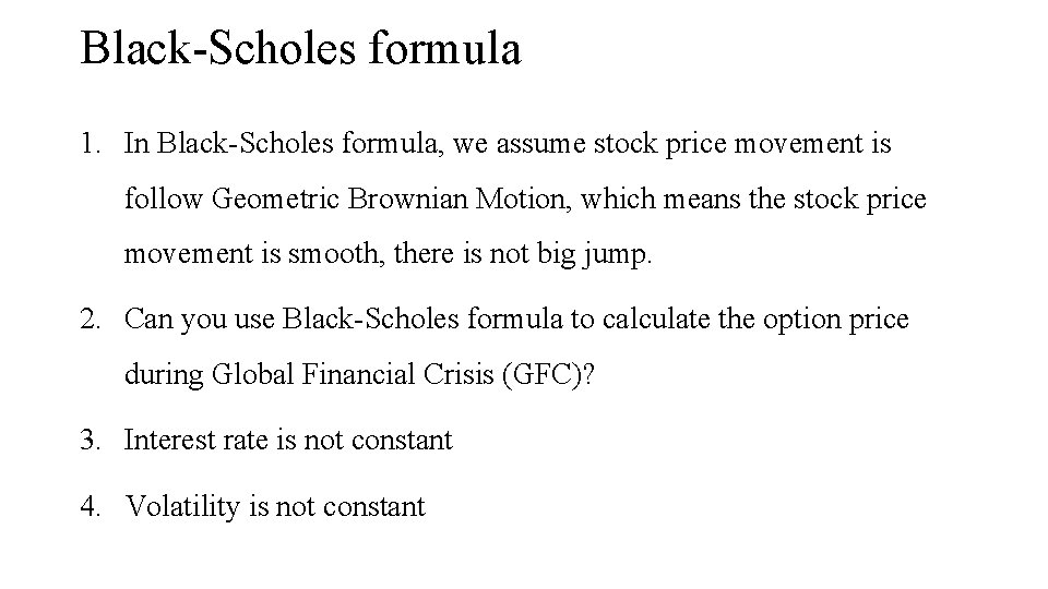 Tutorial 5 Yufeng Yao The BlackScholes differential equation