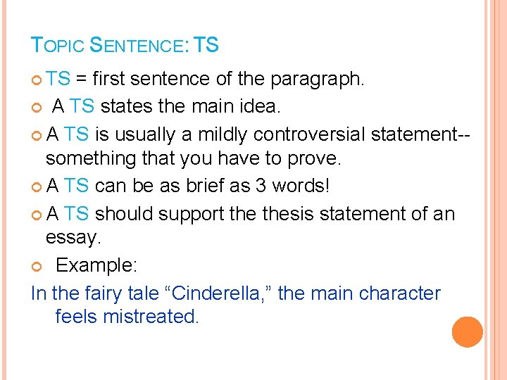 EFFECTIVE PARAGRAPHS Body Paragraphs EOC Short Answer Questions