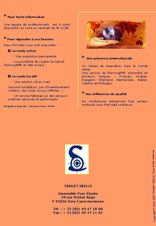 Planning PME WEB ACCESS Planifiez en toute simplicit