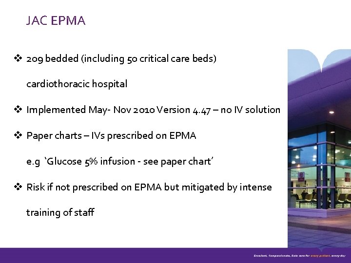 IV Prescribing and administration the LHCH solution Mrs