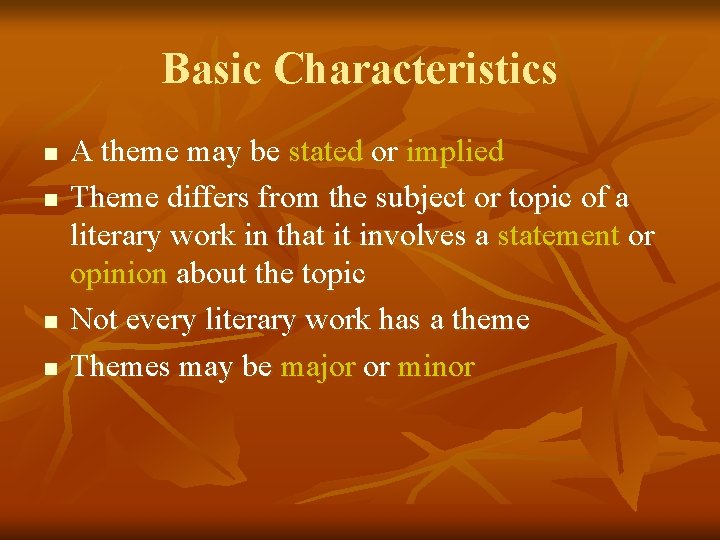 Theme in Literature Definition Theme The main idea