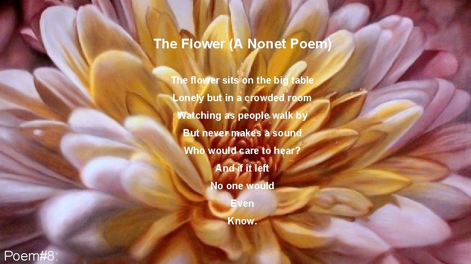 Poetry Anthology Poetry is pulled from the deepest