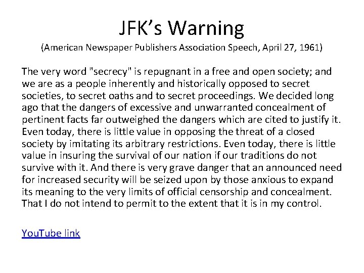 Eisenhowers Warning Farewell Address January 17 1961 In