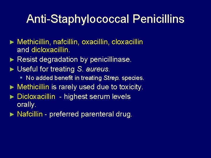 Antimicrobial Drugs The classification of antimicrobial drugs ...