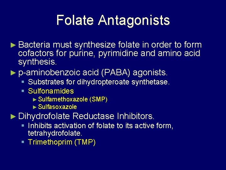 Antimicrobial Drugs The classification of antimicrobial drugs ...